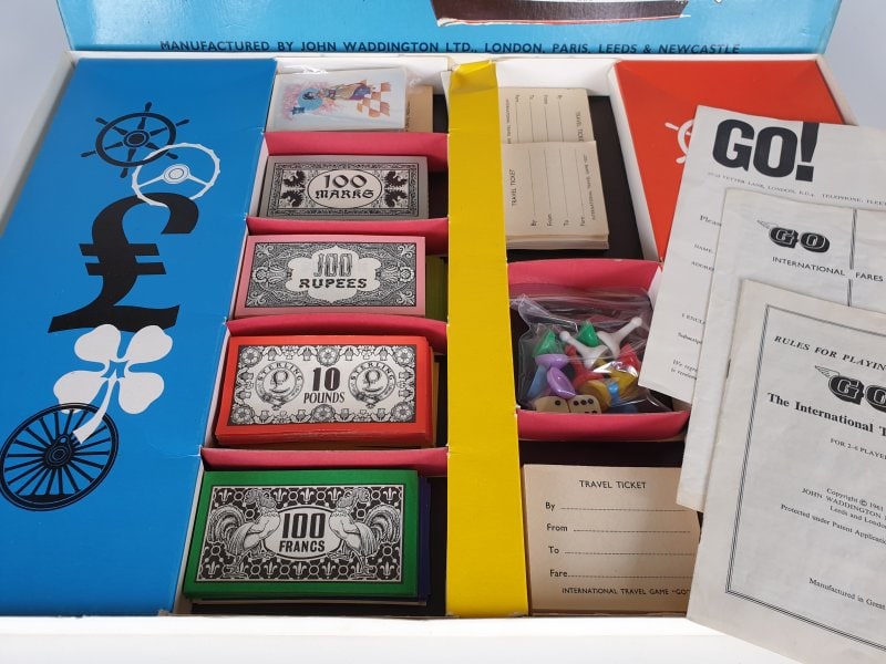 'GO' INTERNATIONAL TRAVEL Board Game (Waddington) 1960's - Vintage Toys ...